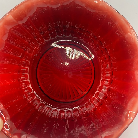 Kitchen | Red Vintage Glass Your Grandmas Old Candy Bowl | Poshmark